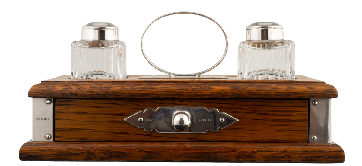 Sheaffer "Edwardian" Pen and Ink Stand Oak and Sterling Silver – Urban ...
